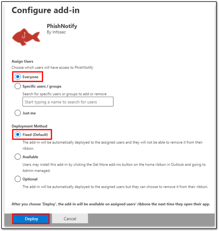 Installing PhishNotify XML for Office 365 and Outlook - PhishSim™ - Phishing Simulator - Infosec ...